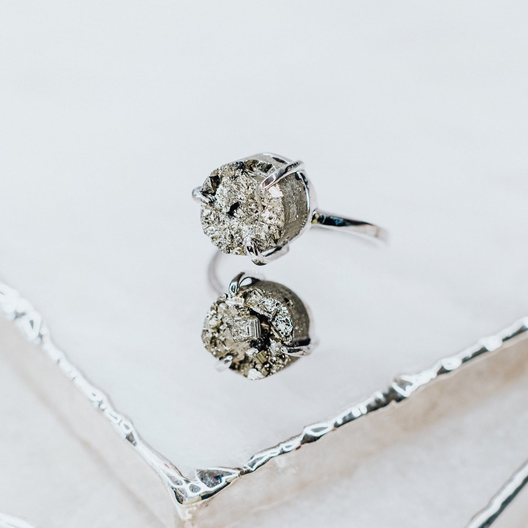Pyrite silver ring – Lindeza Jewelry